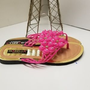 Isabella | Shoes | Nwt Cute Summer Flip Flops Hot Pink With Bling ...